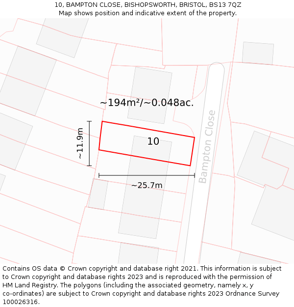 10, BAMPTON CLOSE, BISHOPSWORTH, BRISTOL, BS13 7QZ - £67,000