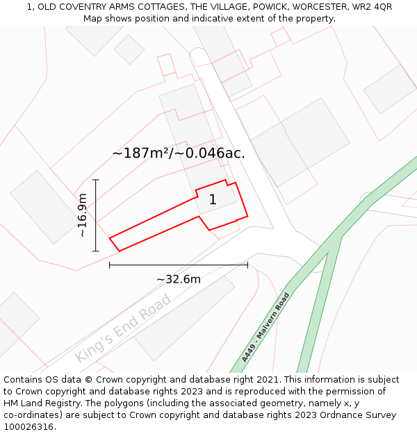 1, OLD COVENTRY ARMS COTTAGES, THE VILLAGE, POWICK, WORCESTER, WR2 4QR ...
