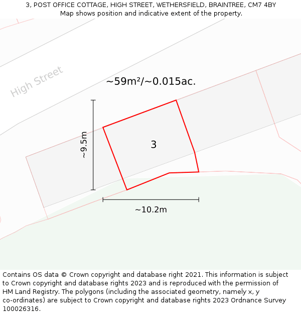 3, POST OFFICE COTTAGE, HIGH STREET, WETHERSFIELD, BRAINTREE, CM7 4BY ...