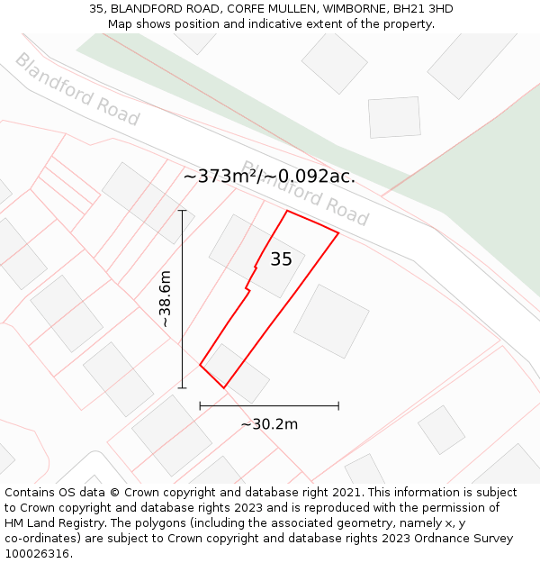 35, BLANDFORD ROAD, CORFE MULLEN, WIMBORNE, BH21 3HD - £343,000