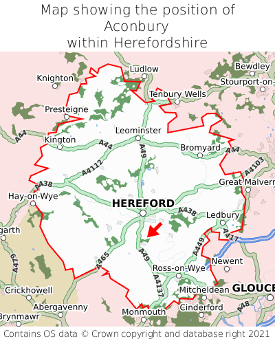 Where is Aconbury? Aconbury on a map