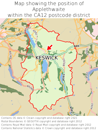 Where is Applethwaite? Applethwaite on a map
