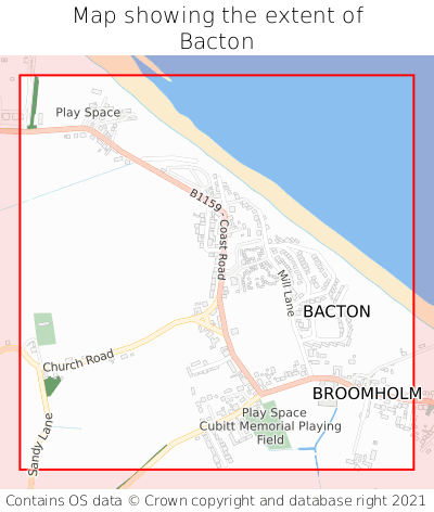 Where is Bacton? Bacton on a map