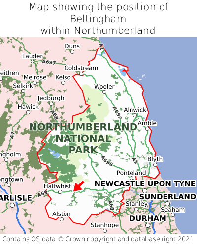 Where is Beltingham? Beltingham on a map