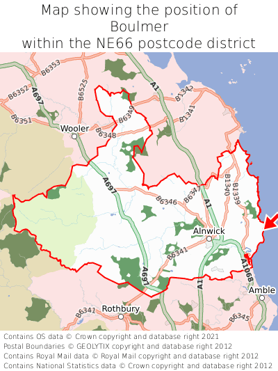 Where is Boulmer? Boulmer on a map