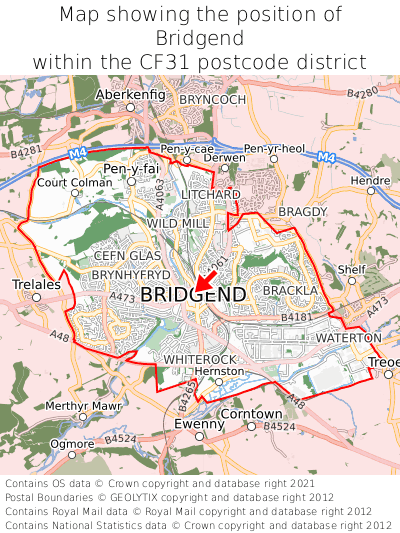 Where is Bridgend? Bridgend on a map