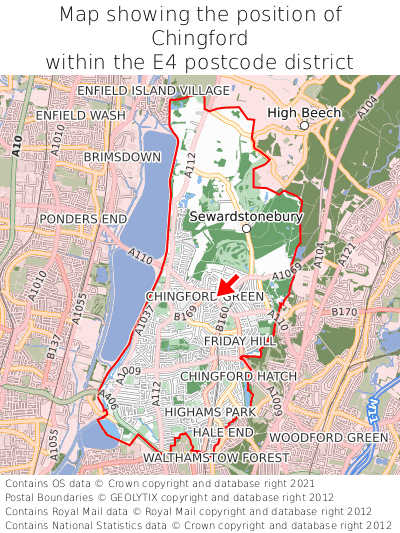 Where is Chingford? Chingford on a map