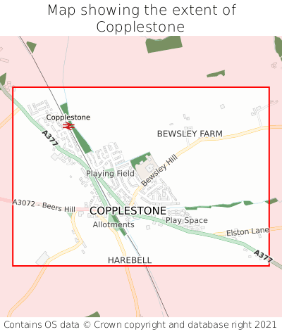 Where is Copplestone? Copplestone on a map