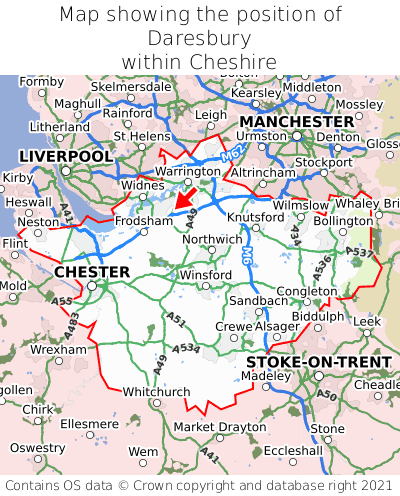 Where is Daresbury? Daresbury on a map