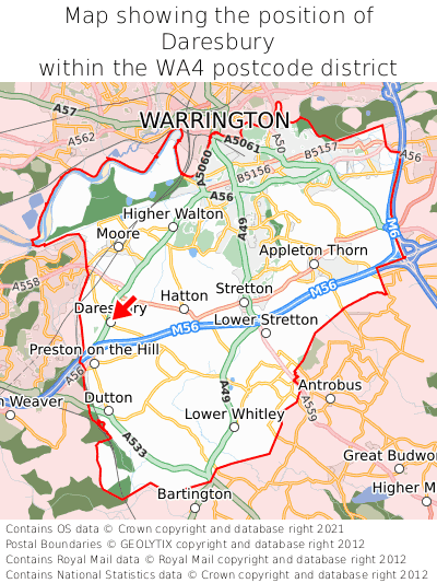 Where is Daresbury? Daresbury on a map