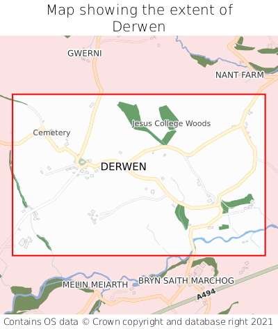 Where is Derwen? Derwen on a map