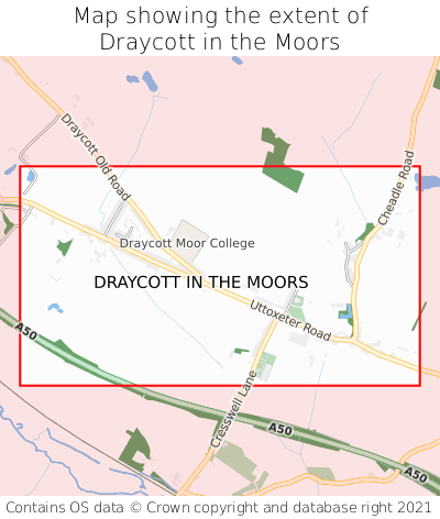 Where is Draycott in the Moors? Draycott in the Moors on a map