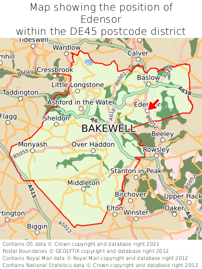 Where is Edensor? Edensor on a map