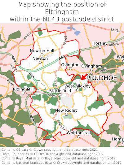 Where is Eltringham? Eltringham on a map
