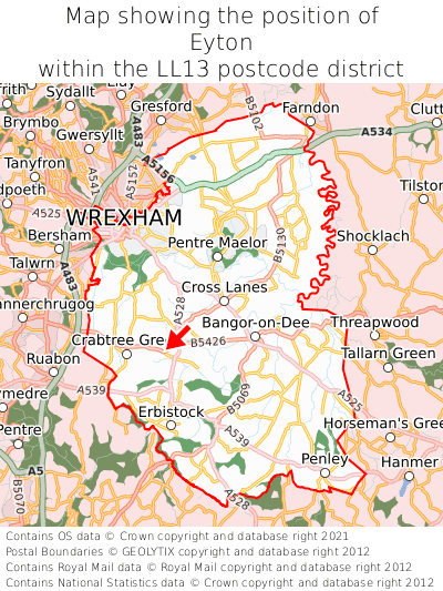 Where is Eyton? Eyton on a map