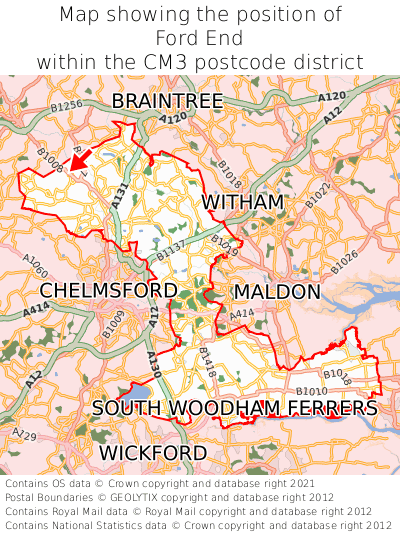 Where is Ford End? Ford End on a map