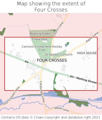 Where is Four Crosses? Four Crosses on a map