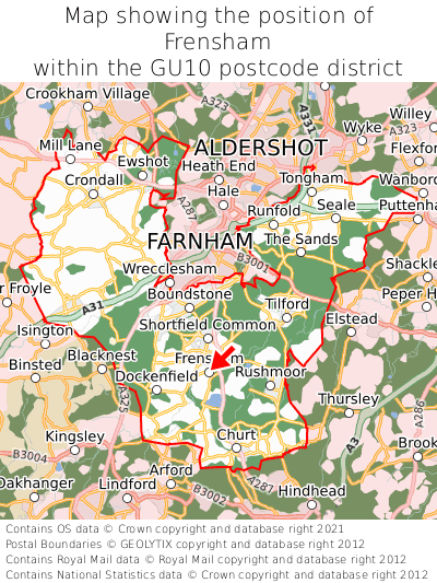 Where is Frensham? Frensham on a map