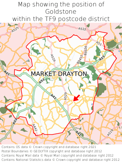 Where is Goldstone? Goldstone on a map