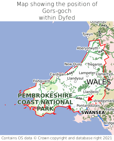 Where is Gors-goch? Gors-goch on a map