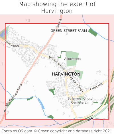 Where is Harvington? Harvington on a map