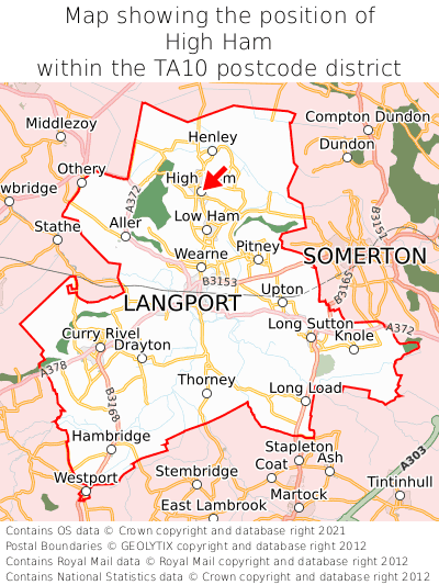 Where is High Ham? High Ham on a map