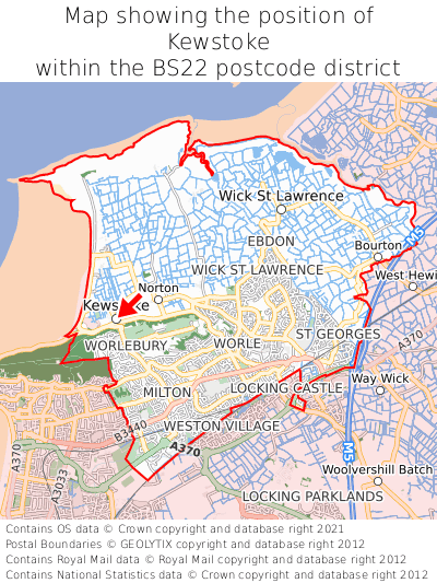 Where is Kewstoke? Kewstoke on a map