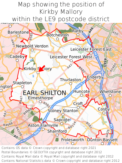 Where is Kirkby Mallory? Kirkby Mallory on a map