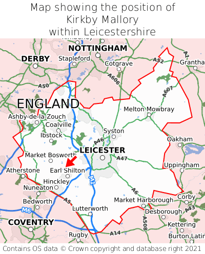 Where is Kirkby Mallory? Kirkby Mallory on a map