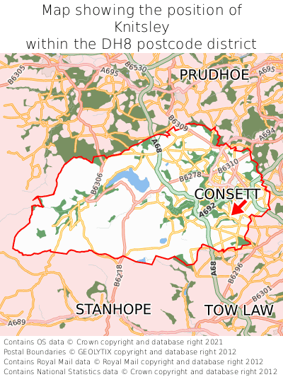 Where is Knitsley? Knitsley on a map