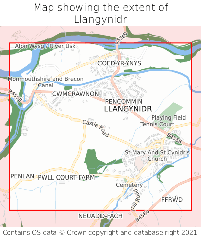 Where is Llangynidr? Llangynidr on a map