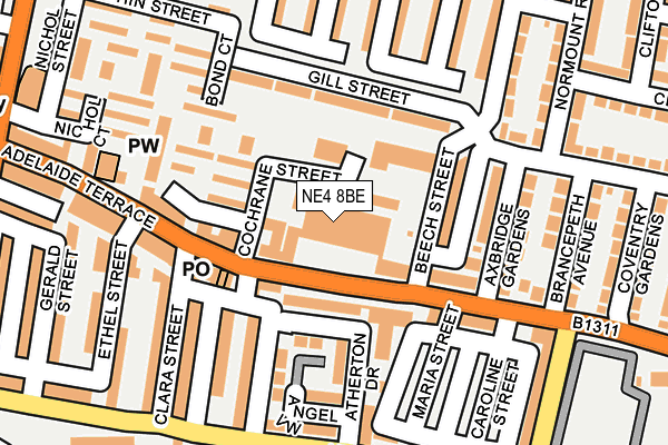 NE4 8BE maps, stats, and open data