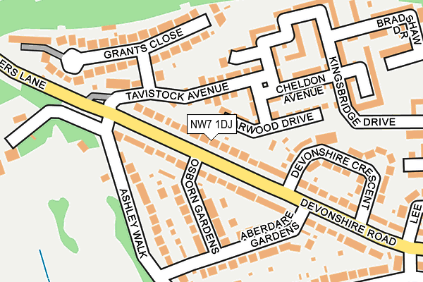 NW7 1DJ maps, stats, and open data