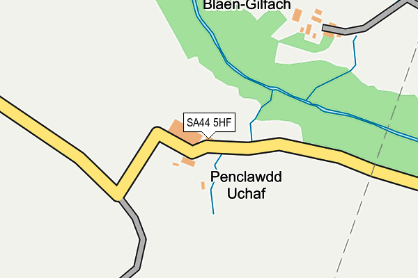 SA44 5HF maps, stats, and open data