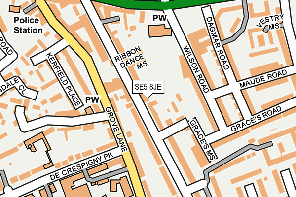 SE5 8JE maps, stats, and open data