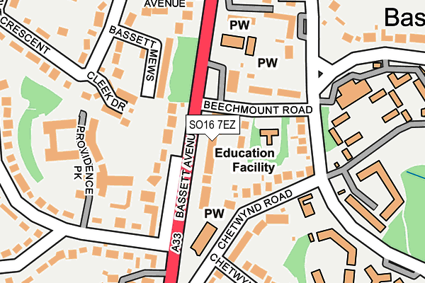 SO16 7EZ (Bassett Avenue) open data dashboard