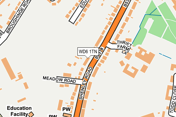WD6 1TN maps, stats, and open data