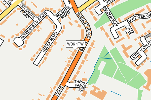 WD6 1TW maps, stats, and open data