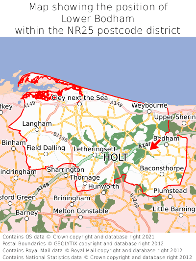 Where is Lower Bodham? Lower Bodham on a map