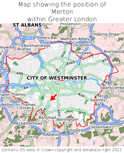 Where is Merton? Merton on a map