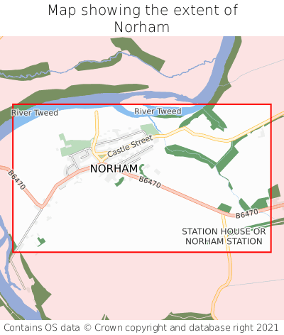 Where is Norham? Norham on a map