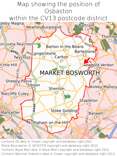 Where is Osbaston? Osbaston on a map