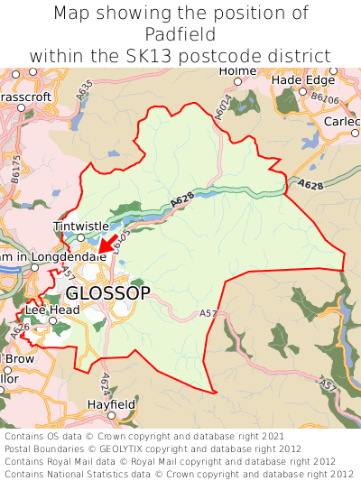 Where is Padfield? Padfield on a map