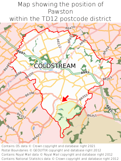 Where is Pawston? Pawston on a map