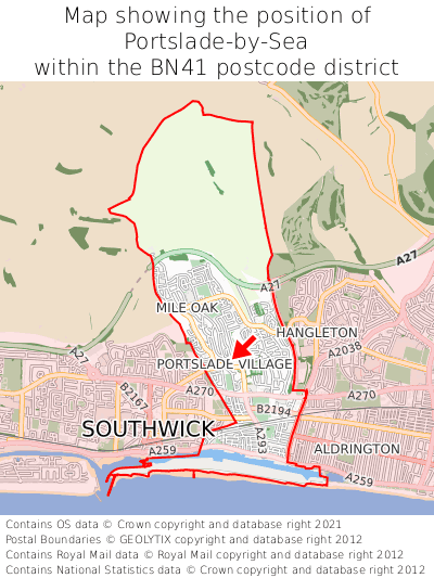 Where is Portslade-by-Sea? Portslade-by-Sea on a map