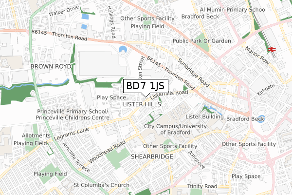 BD7 1JS maps, stats, and open data