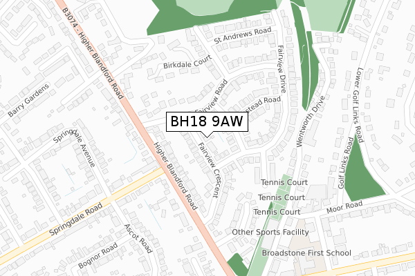 BH18 9AW maps, stats, and open data