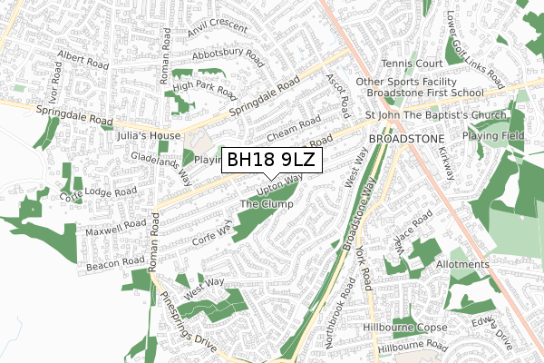 BH18 9LZ maps, stats, and open data