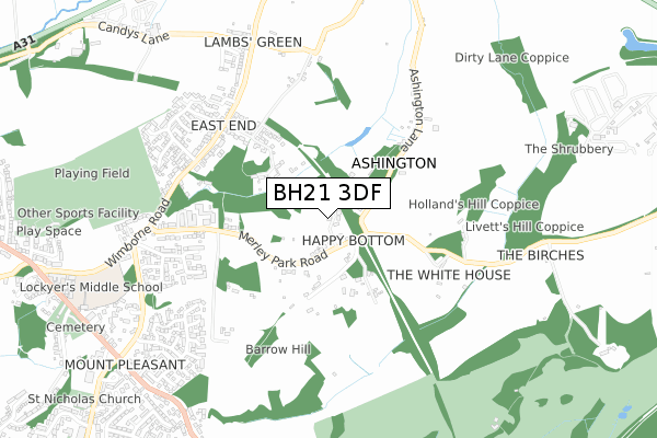 BH21 3DF maps, stats, and open data