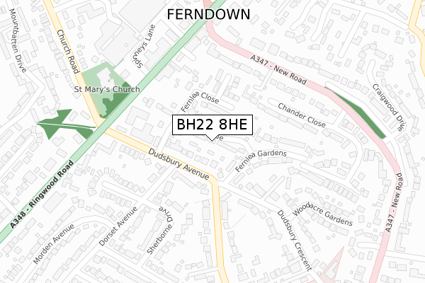 BH22 8HE maps, stats, and open data